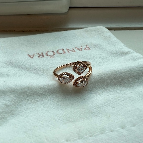Pandora | Jewelry | Authentic Pandora Ring In Their Rose Gold Hardly ...